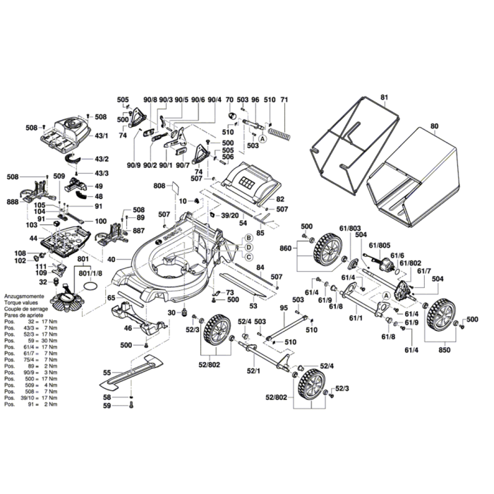 Cordless Lawnmower Assembly for Bosch GRA 48 | L&S Engineers