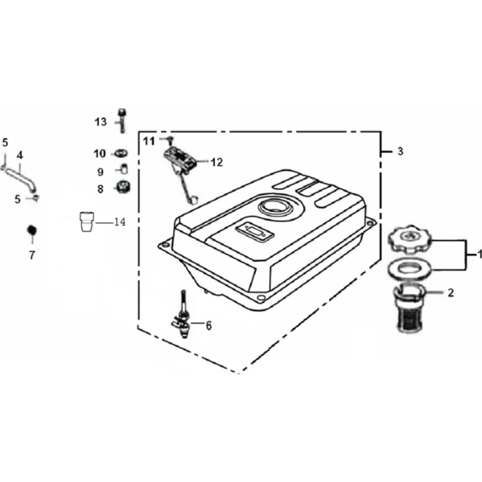 Fuel Tank Assembly for Loncin LC3000-F Generator | L&S Engineers