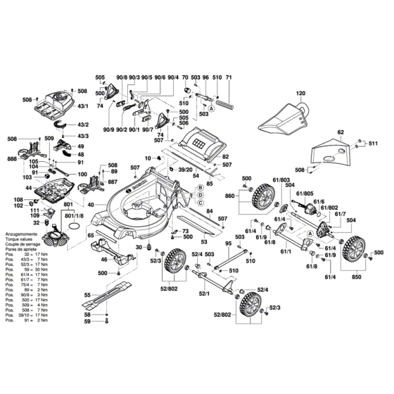 Cordless Lawnmower Assembly for Bosch GRA 48 M | L&S Engineers