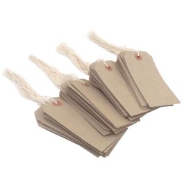 Card Luggage Labels 120mm x 60mm in Manilla / Brown, Red & Green | L&S ...