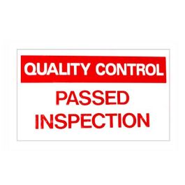 Inspection Label 'Passed Inspection' 300x200mm Red & White | L&S