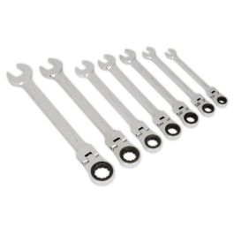 Flexi-Head Ratchet Metric Combination Spanner Set - 7 Piece | L&S Engineers