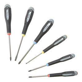 Bahco ERGO Screwdriver Set 6 Piece Slotted/Phillips/Pozidrive - BE-9886 ...