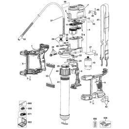 Main Assembly for DeWalt DCGG571 Type 1 Cordless Grease Gun | L&S Engineers