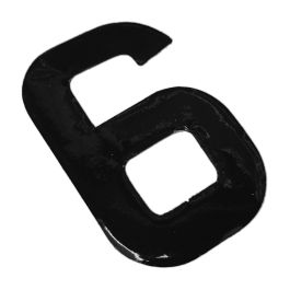 Self Adhesive 80mm Black Digit - Number 6 | L&S Engineers