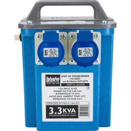 3.3KVA Step-Up Transformer 2M Cable 2x 16A Outlet Sockets & 13A Plug ...