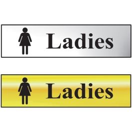 Ladies Bathroom Sign 200 x 50mm | L&S Engineers