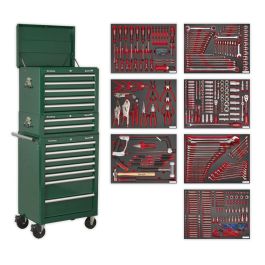 Tool Chest Combination 14 Drawer with Ball Bearing Slides - Green ...
