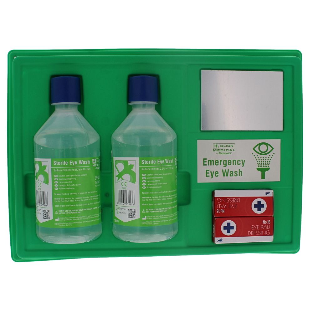 Eye Rinse Station with 2 x 500ml Bottles for Emergency Use | L&S