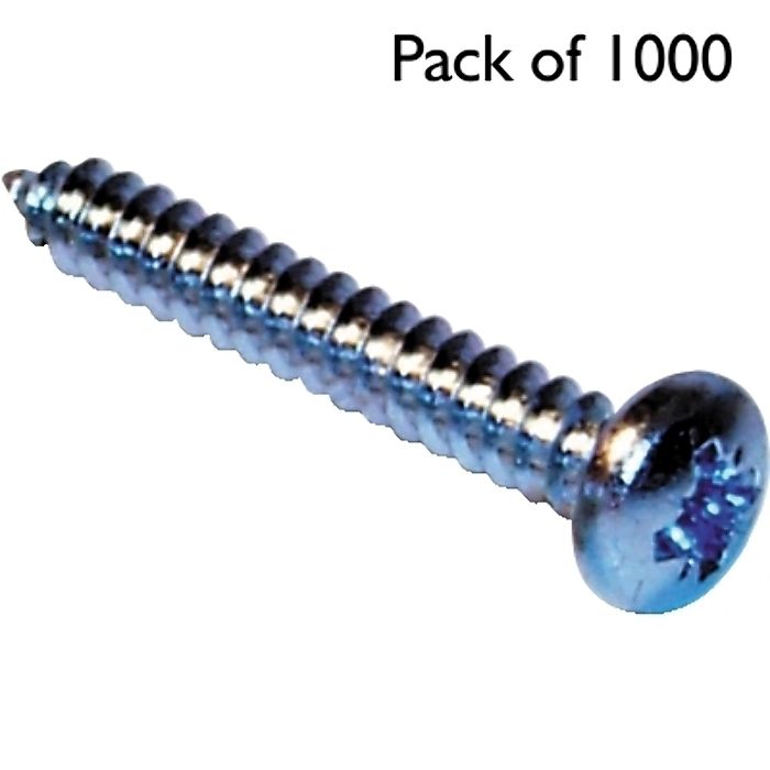 Self Tapper / Tapping Screws, Pan Head - Size: 12, Length: 1", Pack of ...