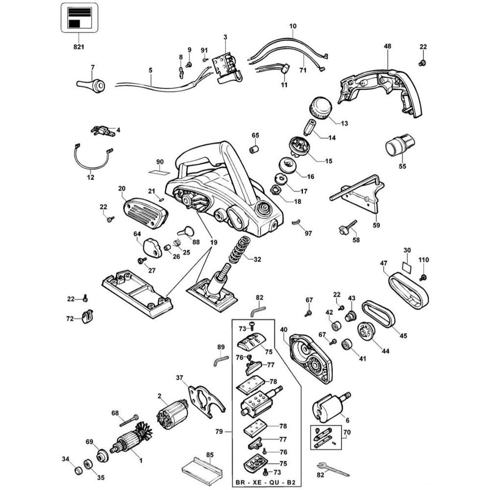 Main Assembly for DeWalt DW680 Type 2 Planers | L&S Engineers