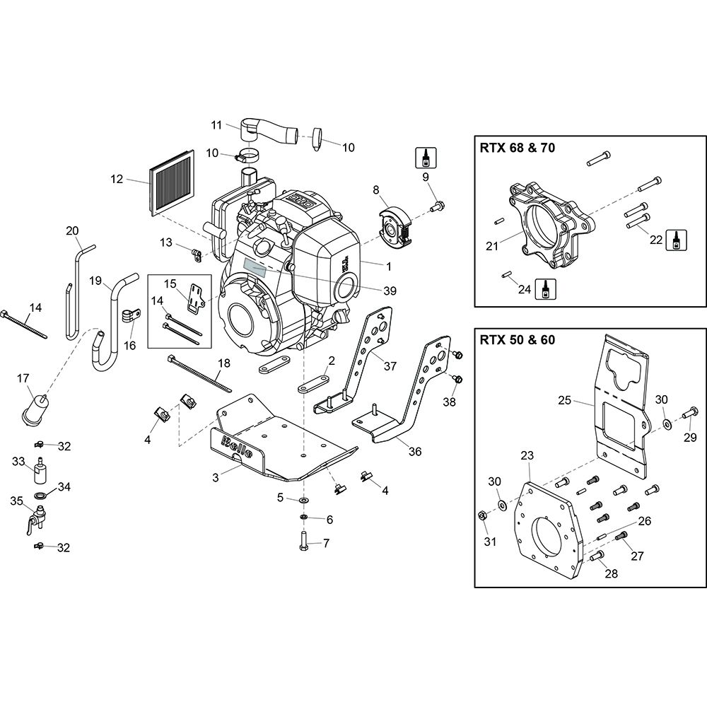 Honda GX100 Engine Assembly for Belle RTX Rammer | L&S
